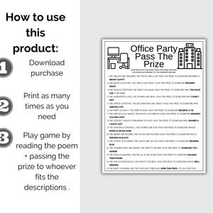 Office Pass the Prize, Printable Coworker Pass the Parcel Game, Office ...