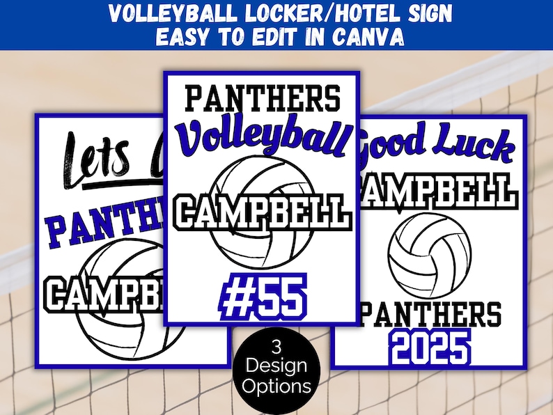 Editable Volleyball Locker Sign Template, Custom Volleyball Hotel Door ...
