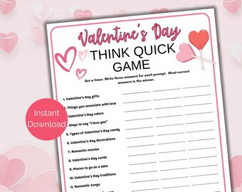 Valentines Day Trivia Game, Valentine Quiz, Valentine's Day Party ...
