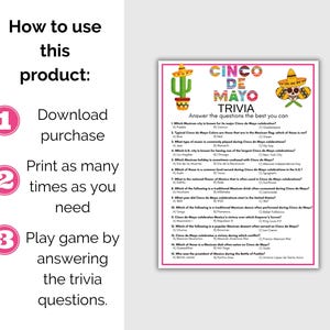 Cinco De Mayo Trivia Game, Cinco De Mayo Quiz, Printable Cinco De Mayo ...