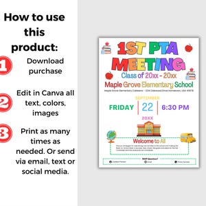 EDITABLE PTO PTA First Meeting Flyer Template, Pto/pta Information ...