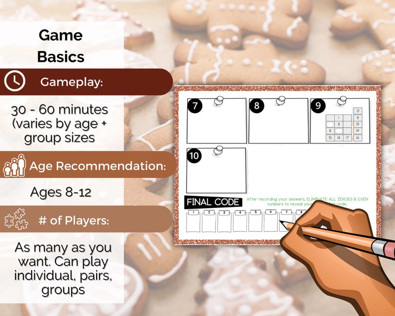 Gingerbread Escape Room for Kids, Printable Escape Room Kit, Christmas ...