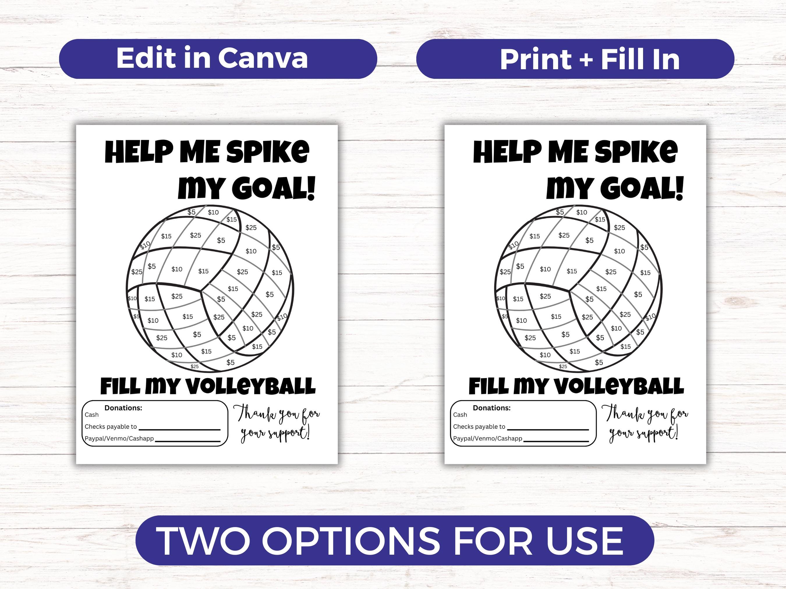 Editable Fill My Volleyball Fundraiser Template, Volleyball Fundraiser ...