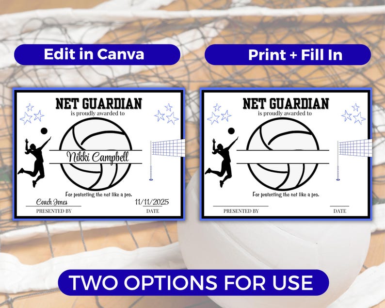 Editable Volleyball Award Certificates, 101 Printable End of Season ...