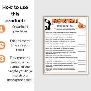 Basketball Most Likely To, Printable Basketball Team Party Games ...