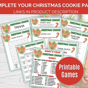 Christmas Cookie Match Game, Printable Christmas Cookie Exchange Party ...
