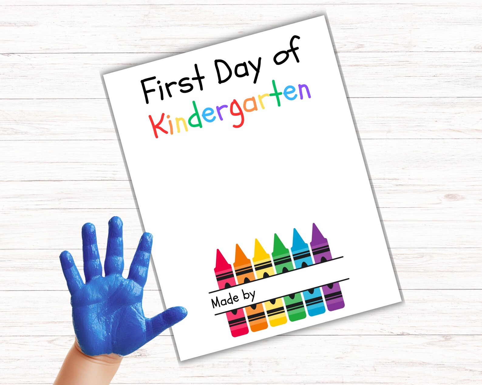 First Day of Kindergarten Handprint Art, Kindergarten Handprint Craft ...