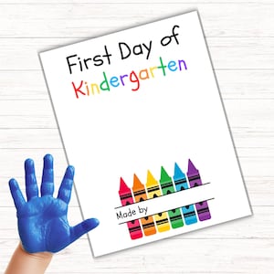 First Day of Kindergarten Handprint Art, Kindergarten Handprint Craft ...