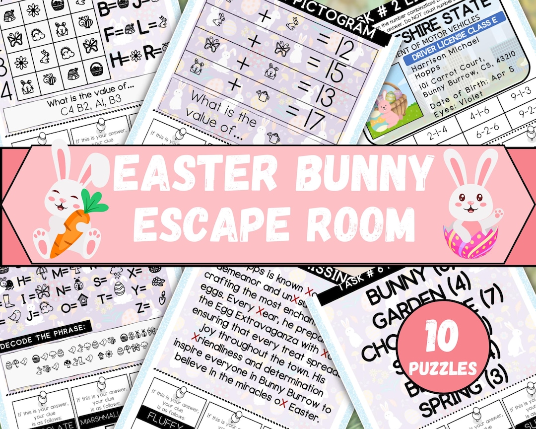 Easter Bunny Escape Room Game, Printable Easter Escape Room Kit, DIY ...