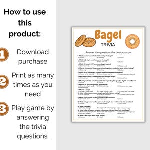 Bagel Trivia Game, Printable Bagel Quiz, National Bagel Day Activity ...