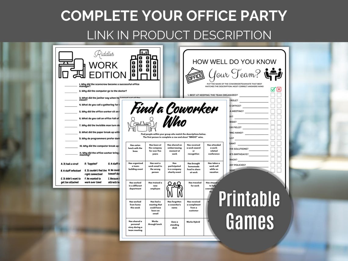 Office Trivia Game, Coworker Quiz, Printable Office Team Building Games ...