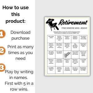 Retirement Find Someone Who Game, Printable Retirement Party Mix and ...