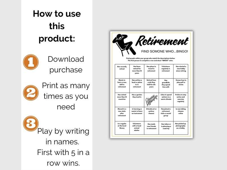 Retirement Find Someone Who Game, Printable Retirement Party Mix and ...