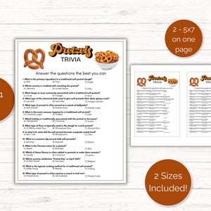 Pretzel Trivia Game, Pretzel Quiz, Printable German Party Game for Kids ...