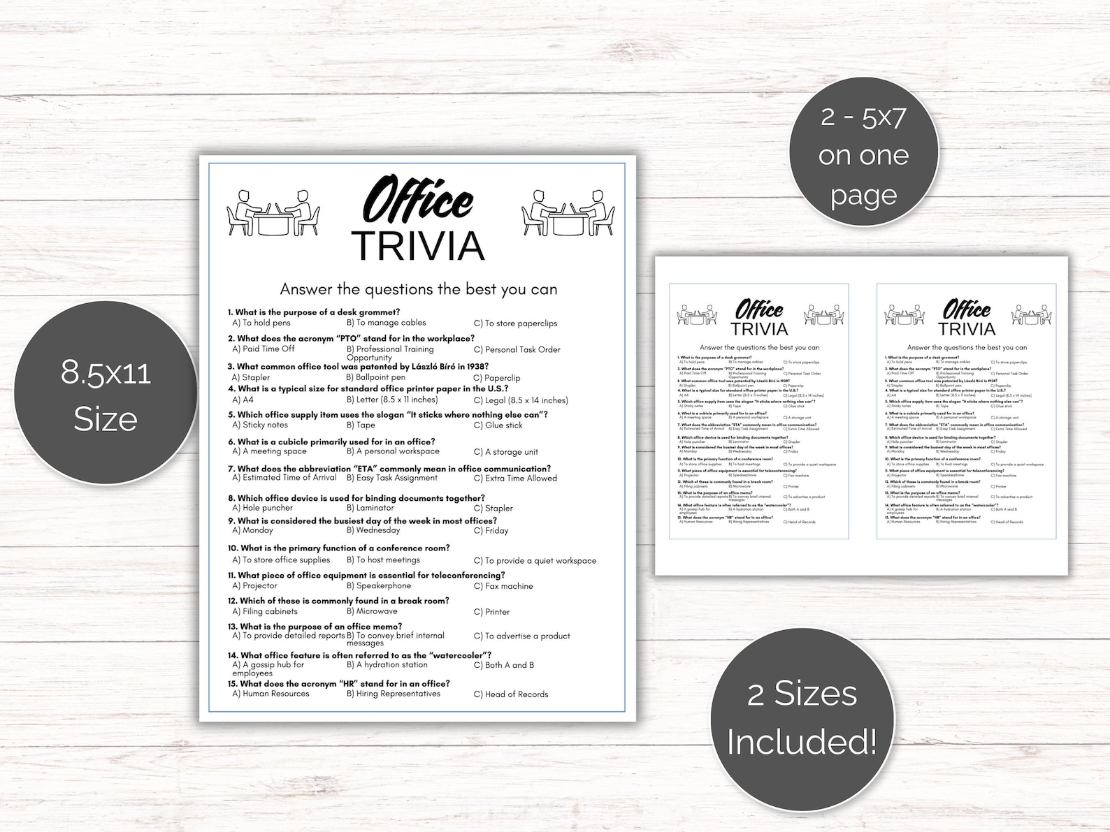 Office Trivia Game, Coworker Quiz, Printable Office Team Building Games ...