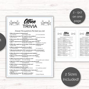 Office Trivia Game, Coworker Quiz, Printable Office Team Building Games ...