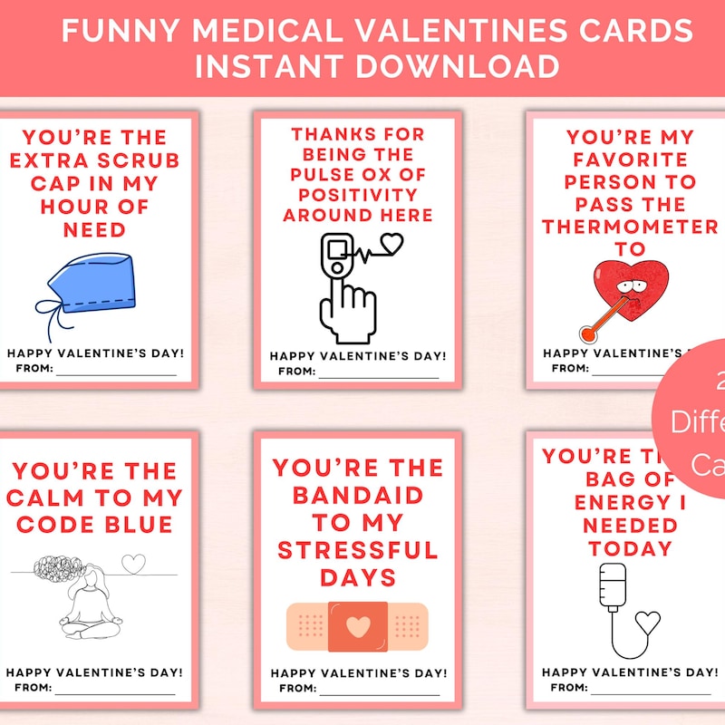 Medical Valentines Day Cards Printable - Etsy