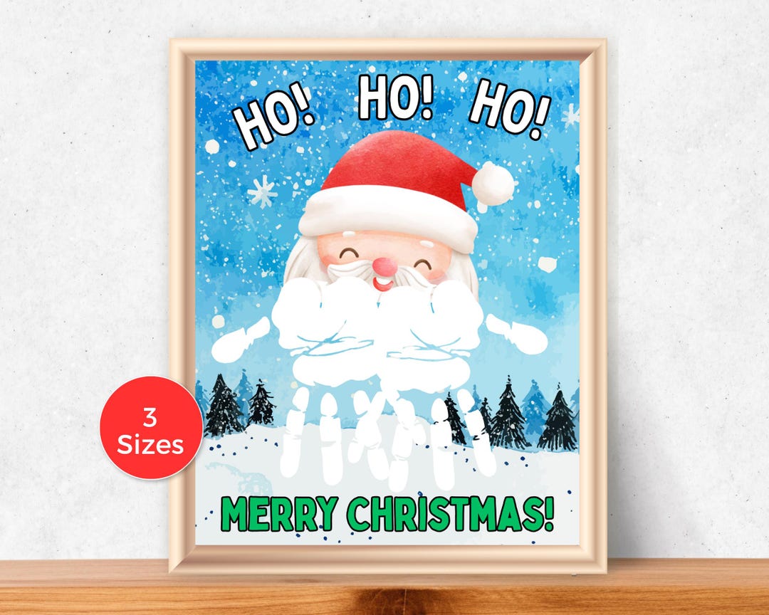 Santa Handprint Art, Christmas Handprint Craft for Toddlers, Christmas ...