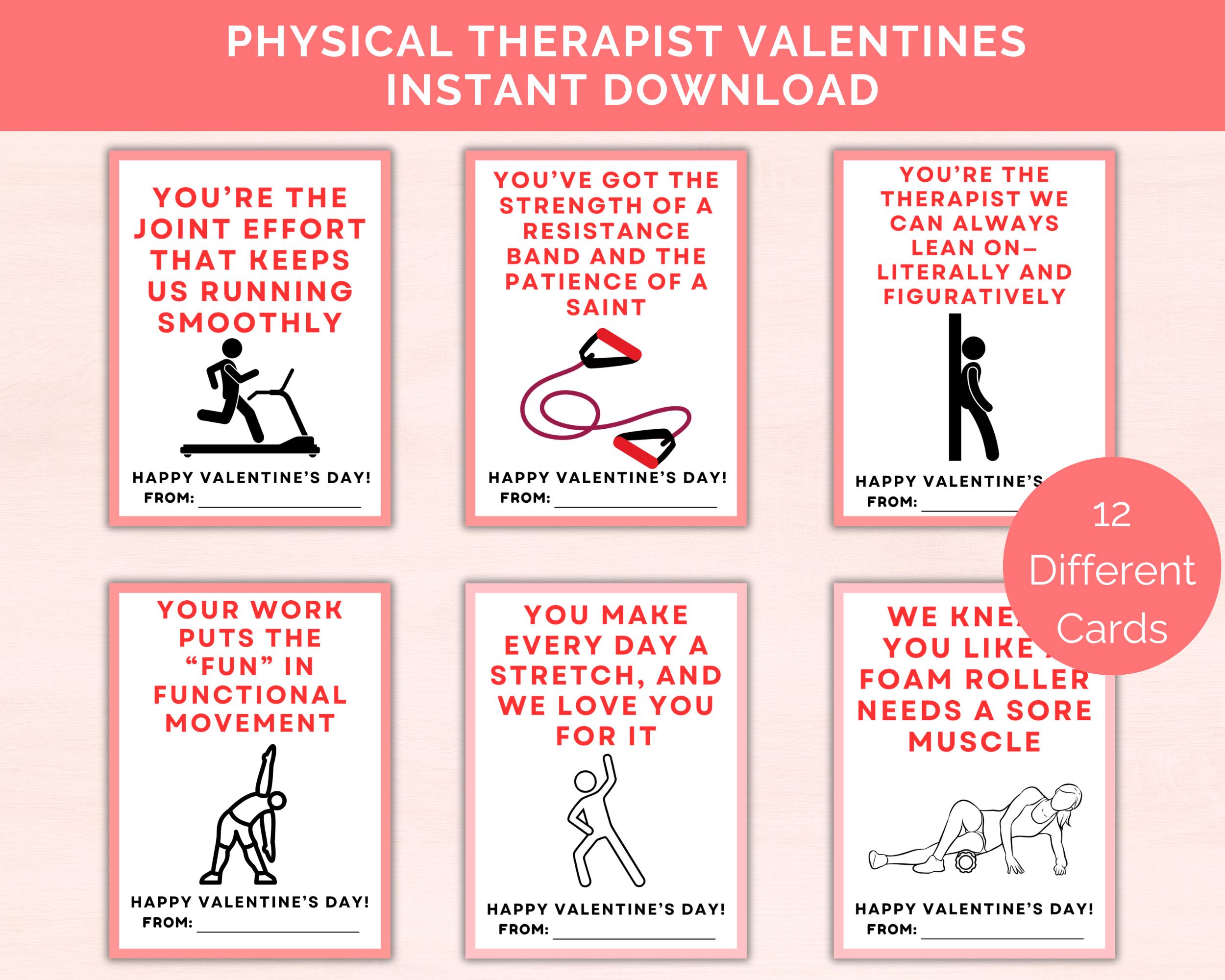 Funny Physical Therapist Valentine Cards, Printable Medical Valentines ...