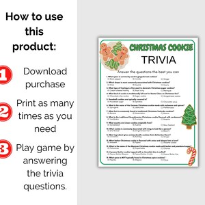 Christmas Cookie Trivia Game, Cookie Exchange Game, Christmas Party ...