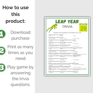 Leap Year Trivia Game, Leap Year Quiz, February 29th Trivia Game, Leap ...