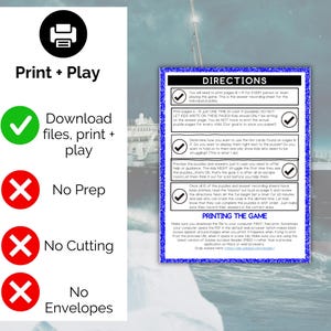 Titanic Escape Room for Kids, Printable Escape Room Kit, Family Game ...