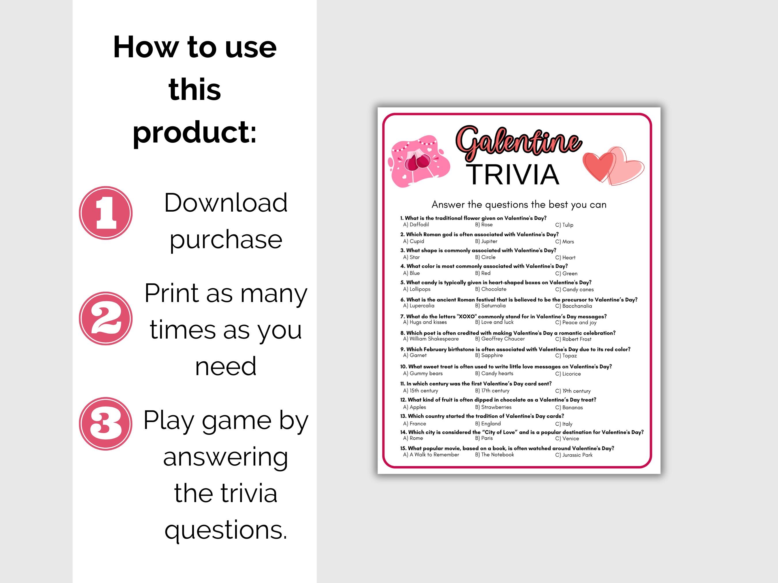 Galentines Day Trivia Game, Printable Galentine Day Quiz, Galentine's ...