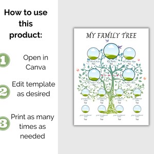 Editable Family Tree Template, Family Tree Chart With Pictures ...