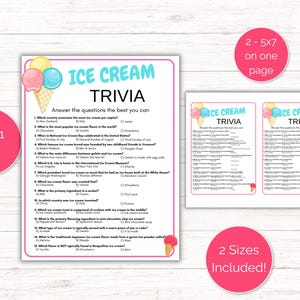Ice Cream Trivia Game, Printable Ice Cream Quiz, Ice Cream Party Game ...