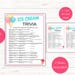 Ice Cream Trivia Game, Printable Ice Cream Quiz, Ice Cream Party Game ...