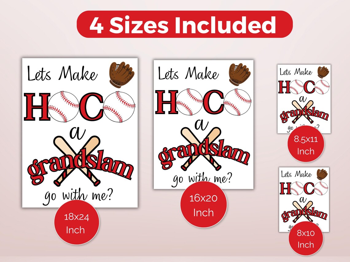 Editable Baseball Homecoming Proposal Sign, Printable HOCO Poster ...