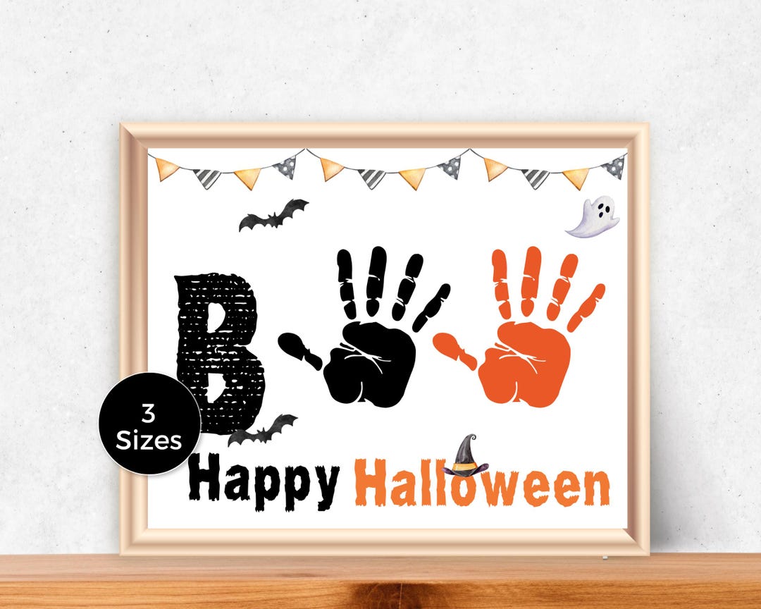 Boo Halloween Handprint Art, Halloween Handprint Craft for Toddlers ...