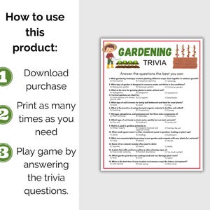 Gardening Trivia Game, Gardening Quiz, Printable Garden Trivia ...