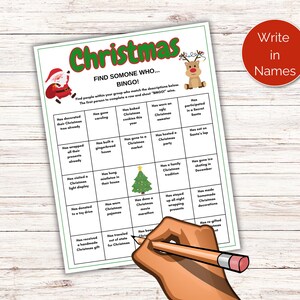 Christmas Find Someone Who Game, Christmas Party Jingle + Mingle ...