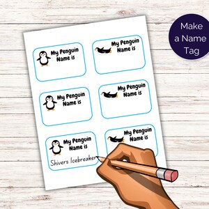 What's Your Penguin Name Game + Name Tags, Penguin Birthday Printable ...