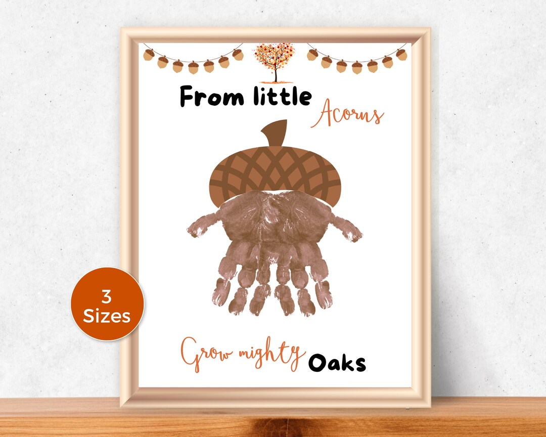 Acorn Fall Handprint Art, Fall Handprint Craft for Toddlers, Fall ...