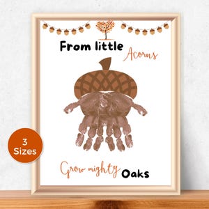 Acorn Fall Handprint Art, Fall Handprint Craft for Toddlers, Fall ...