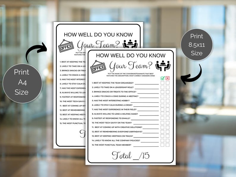 Team Building Games, How Well Do You Know Your Team, Office Party Game ...