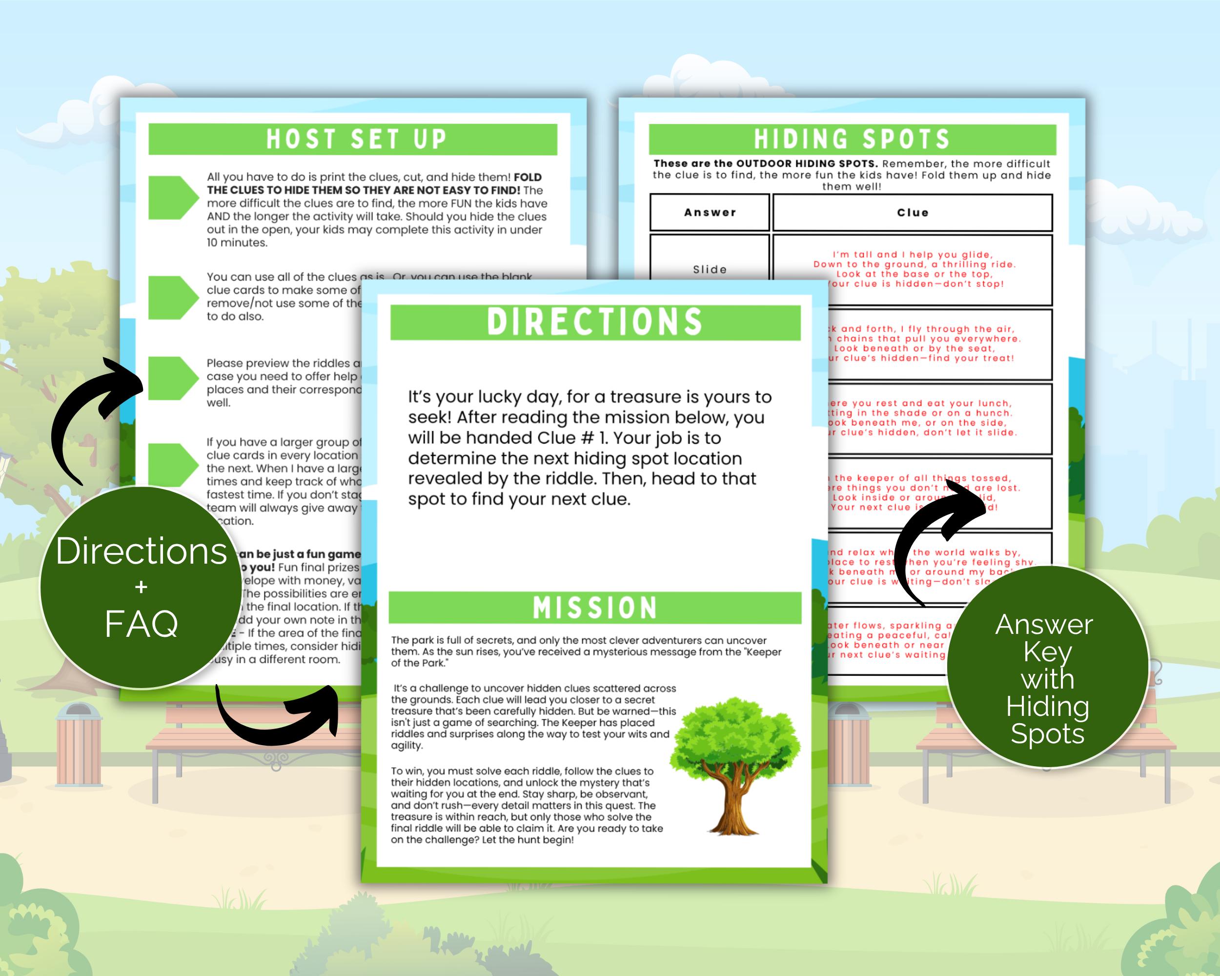 Park Scavenger Hunt, Printable Playground Scavenger Hunt, Birthday ...