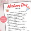 Mothers Day Trivia Game, Printable Mothers Day Quiz, Mothers Day Party ...