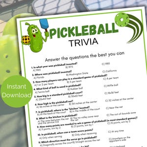Pickleball Trivia Game, Pickleball Quiz, Pickleball Party Activity ...