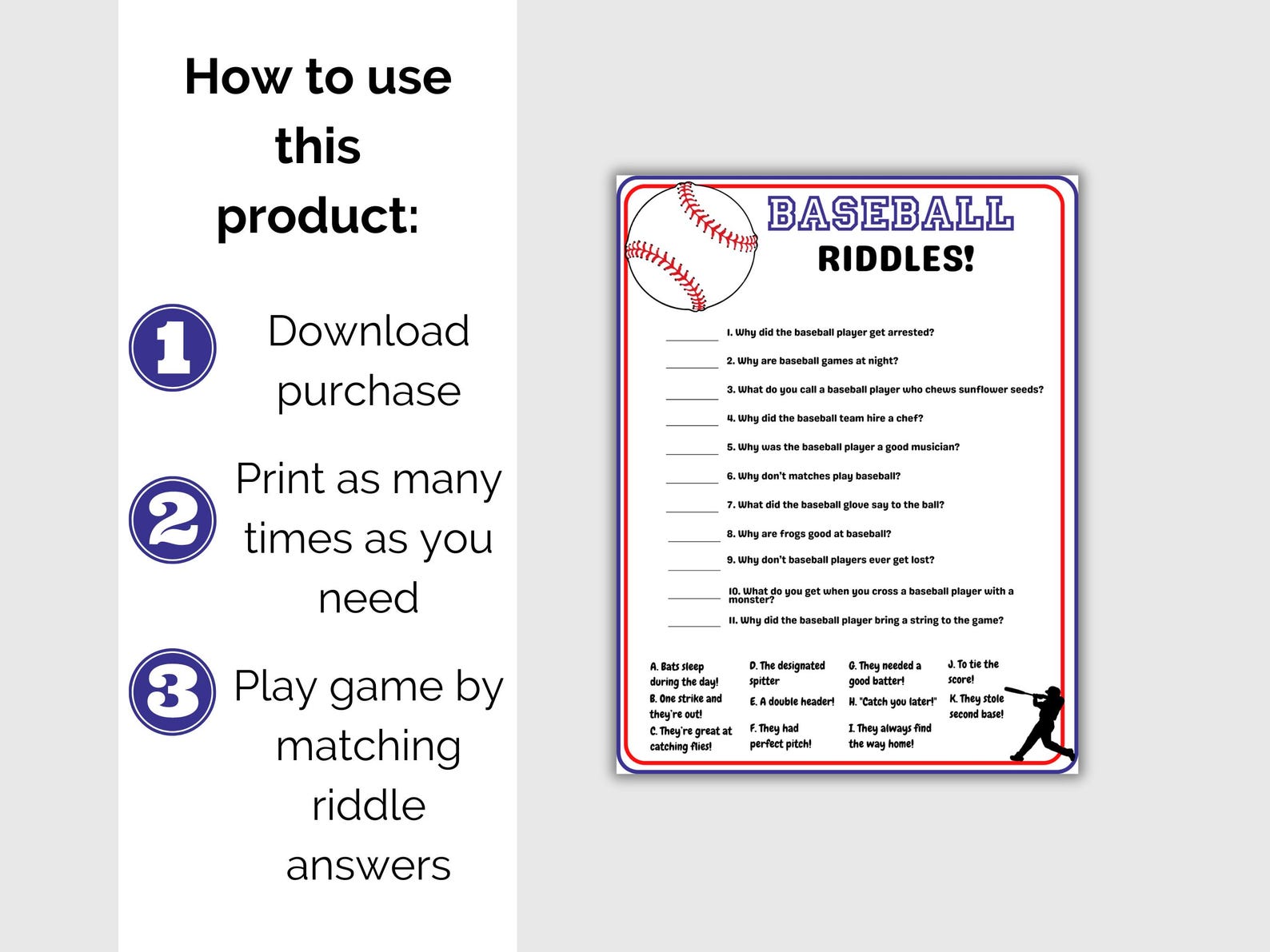 Baseball Jokes, Baseball Riddles, Baseball Team Party Games, Baseball ...