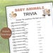 Baby Animal Trivia Game, Baby Animal Quiz, Printable Animal Themed ...