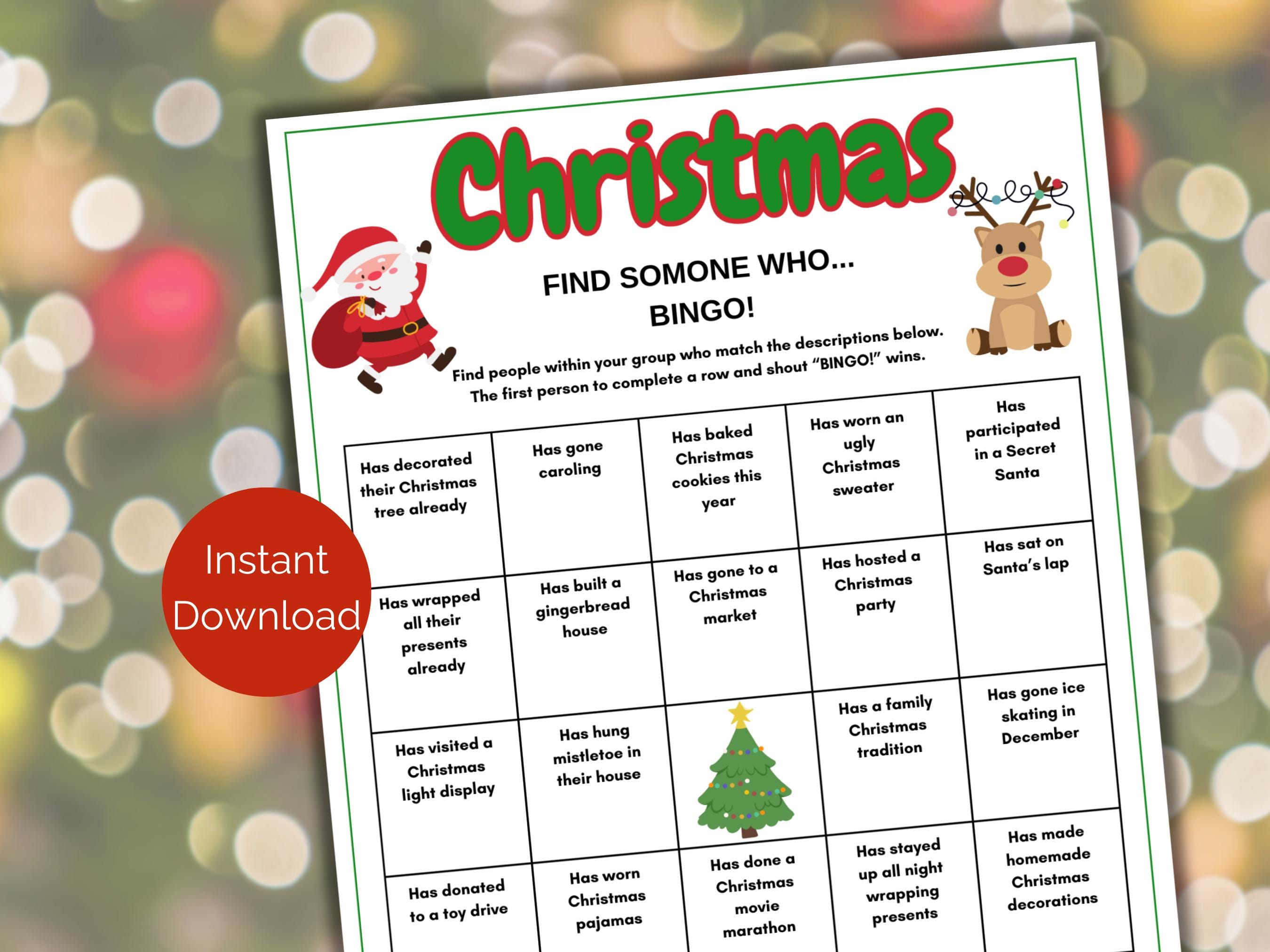 Christmas Find Someone Who Game, Christmas Party Jingle + Mingle ...