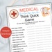 Medical Think Quick Game, Nurse Week Activity, Printable Medical Game ...
