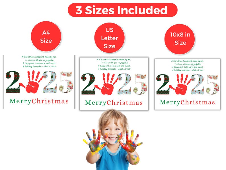 2025 Merry Christmas Handprint Art, Christmas Handprint Craft for ...
