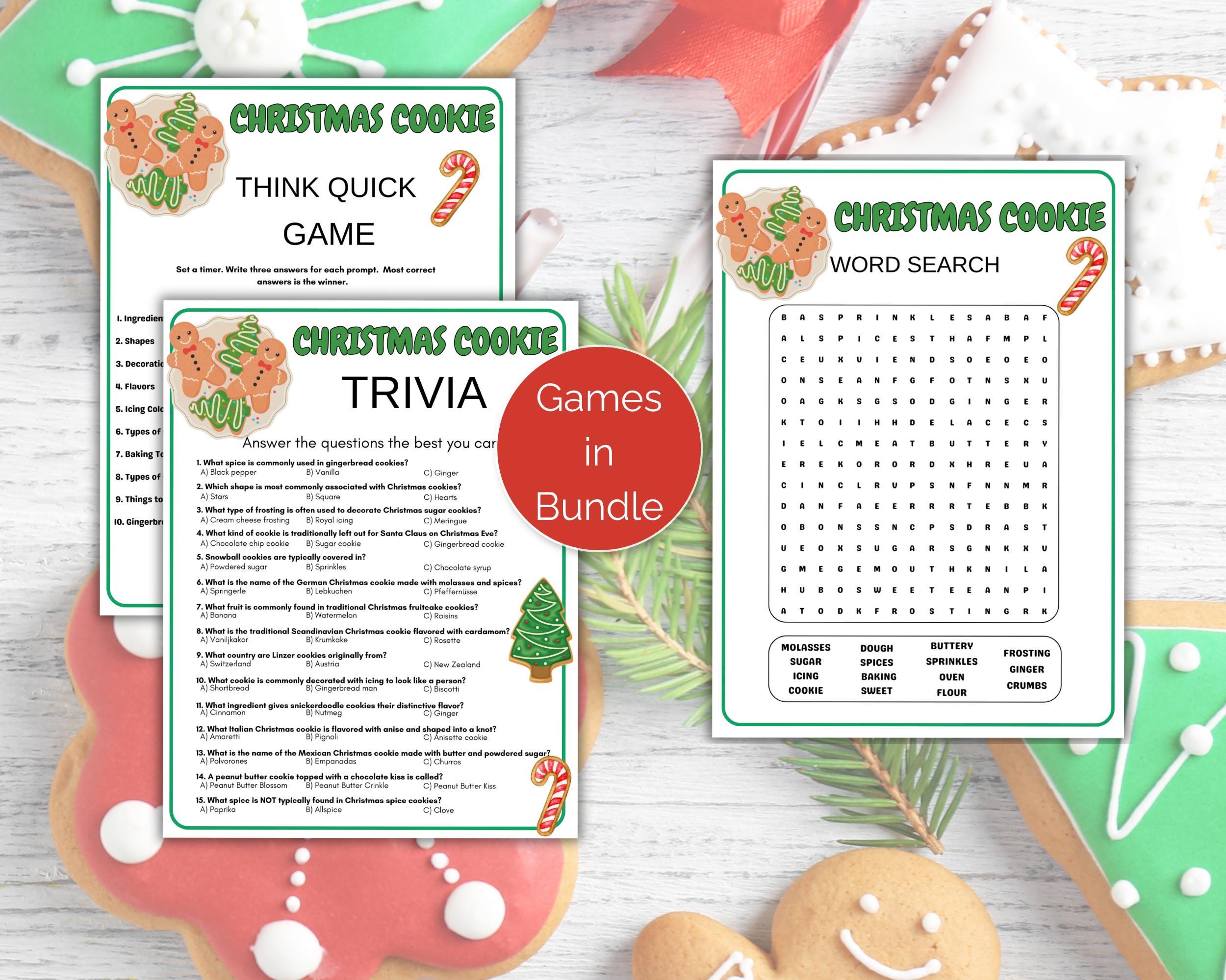 Christmas Cookie Game Bundle, 9 Christmas Cookie Exchange Party Games ...