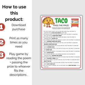 Taco Pass the Prize, Printable Taco Pass the Parcel Game, Taco Party ...