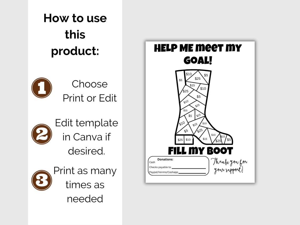 Editable Fill My Boot Fundraiser Template, Drill Team Fundraiser Flyer ...