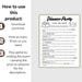 Dinner Party Pass the Prize, Printable Dinner Party Pass the Parcel ...